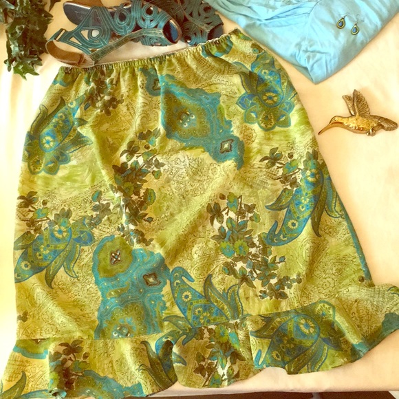 Venezia | Skirts | Venezia Jeans Co Floralpaisley Ruffles Skirt | Poshmark